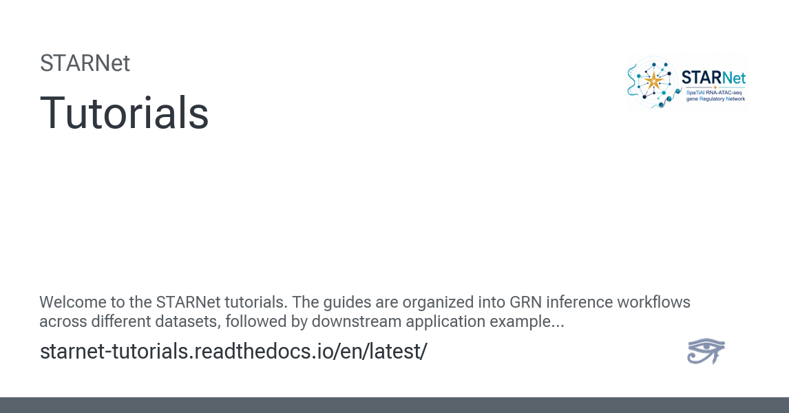 Tutorials - STARNet Documentation
